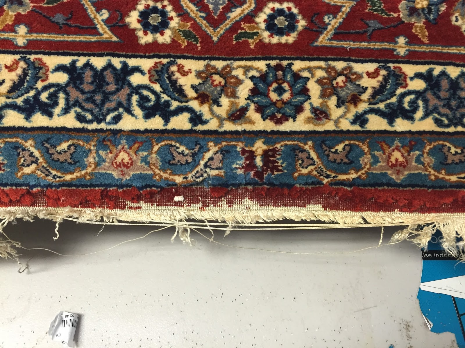 Isfahan Rug Project - Moth Damage and Damaged Fringe Repaired - Final ...