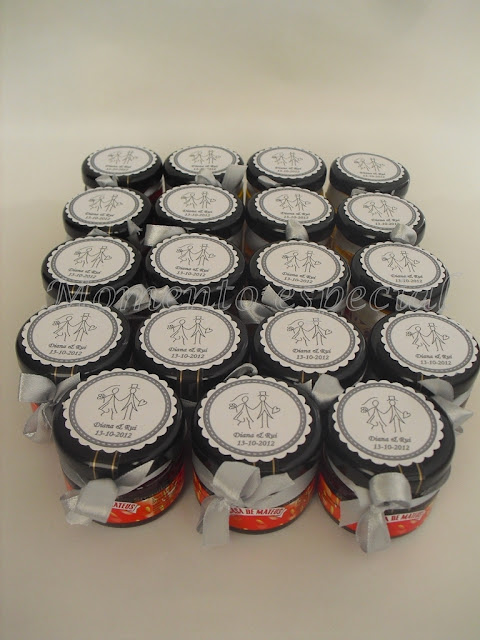 Momento especial: Mini-compotas de lembrança de casamento