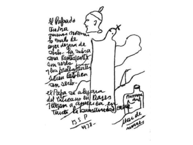 Parravicini: Una de sus psicografías muestra el beso del Papa y Cristina