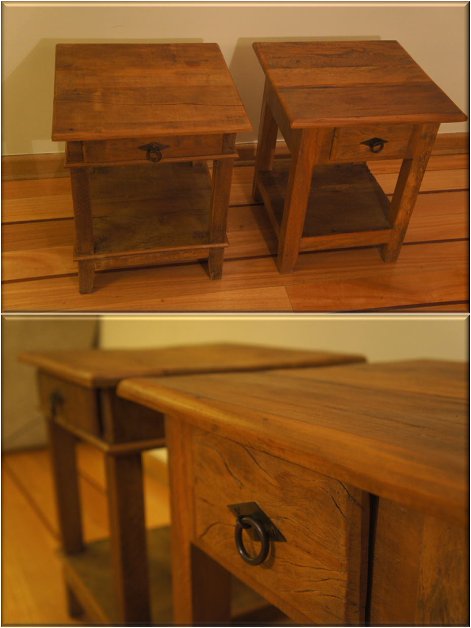 Santiago Garage Sale: Pair of Reclaimed Solid Wood Side Tables