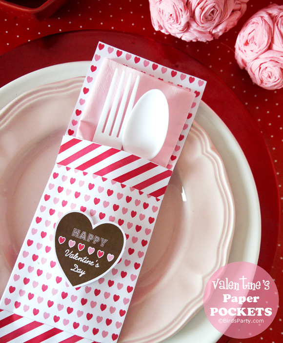 Valentine's Day | DIY Paper Cutlery Pockets - Party Ideas | Party ...
