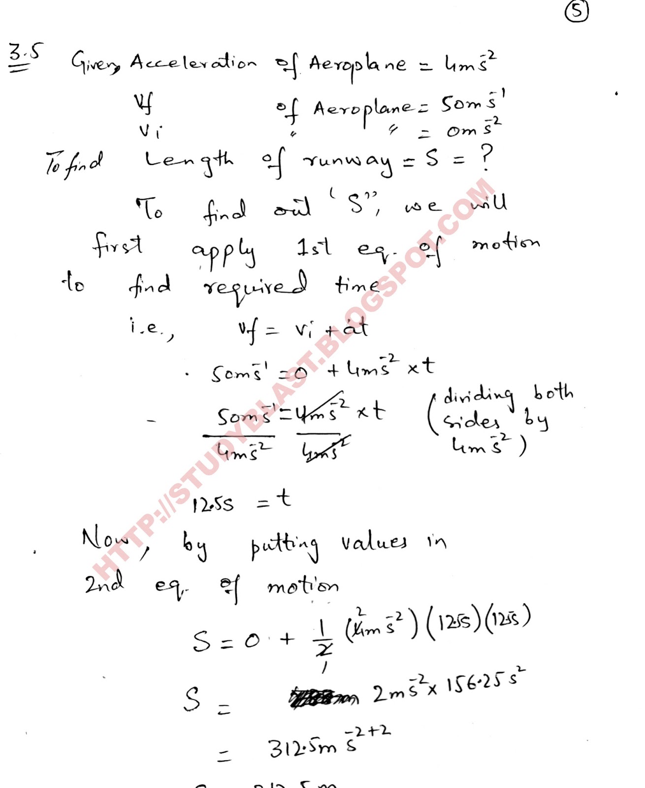 Physics Class 9th Numerical Problems Solved Problem No. 5