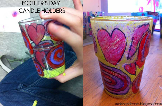 artisan des arts: Mother's Day Candle Holders - grade 5/6