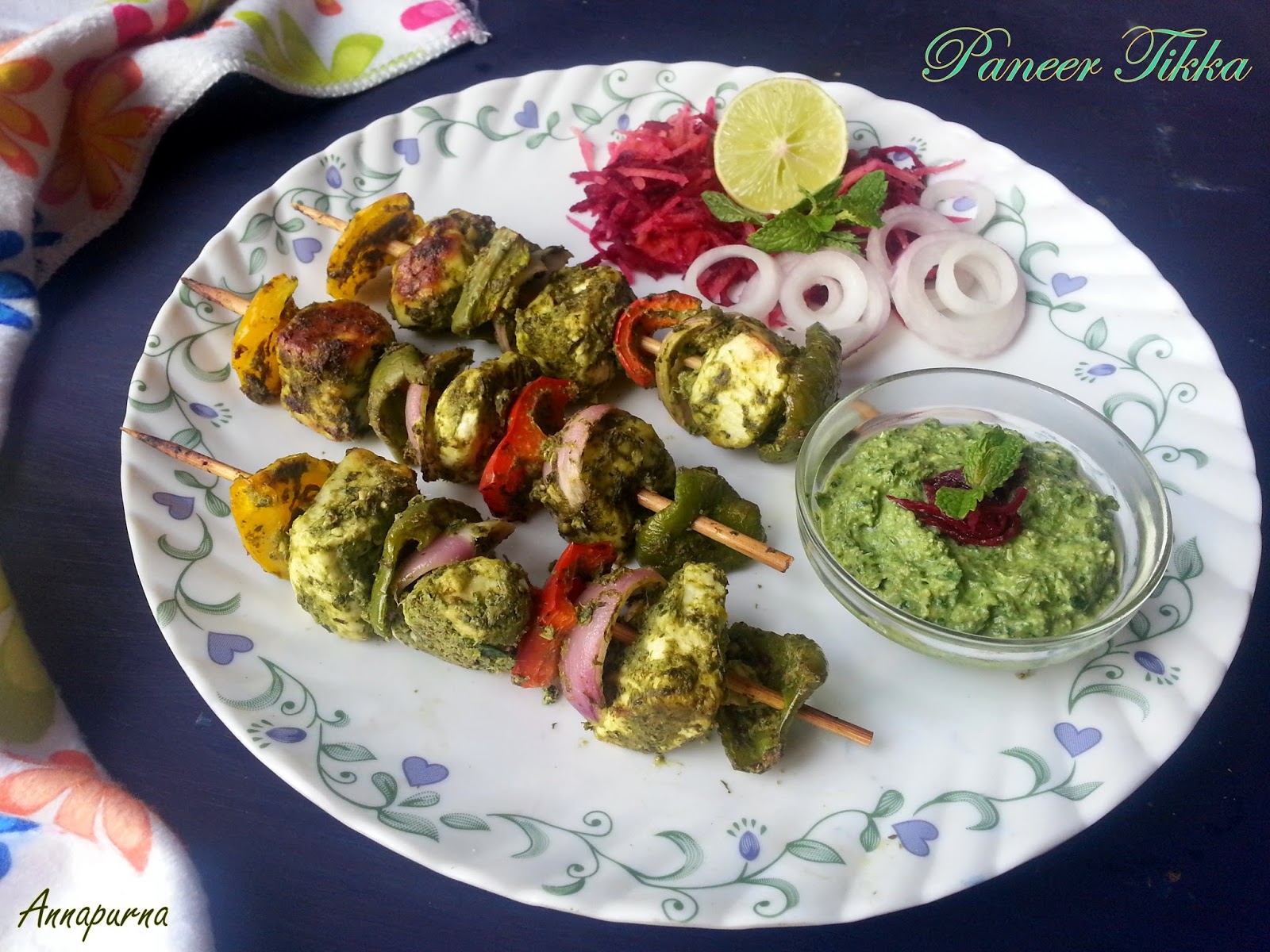 Annapurna: Hara Bhara Paneer Tikka / Indian Cottage Cheese in Green ...
