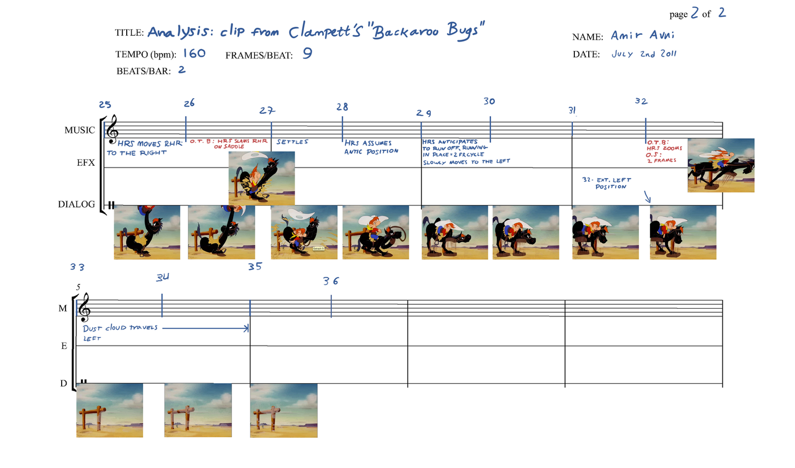 My Animation Experience: Bar Sheets