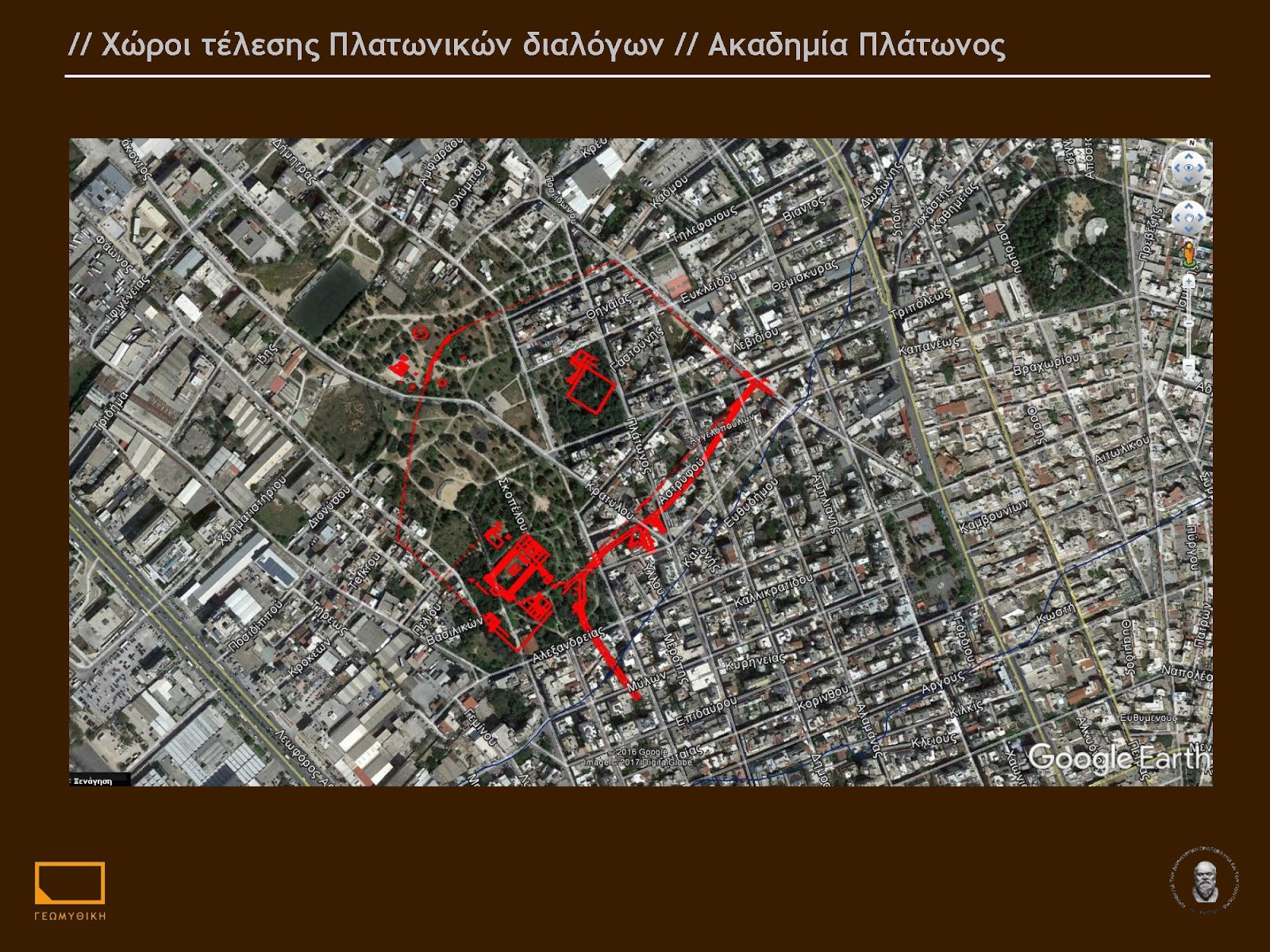 Οι τοπογραφικές θέσεις τέλεσης των Πλατωνικών διαλόγων.