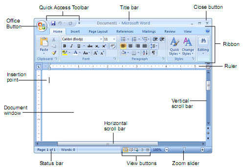 Kumpulan Informasi Terbaru: Pengenalan tampilan Ms Word 2007