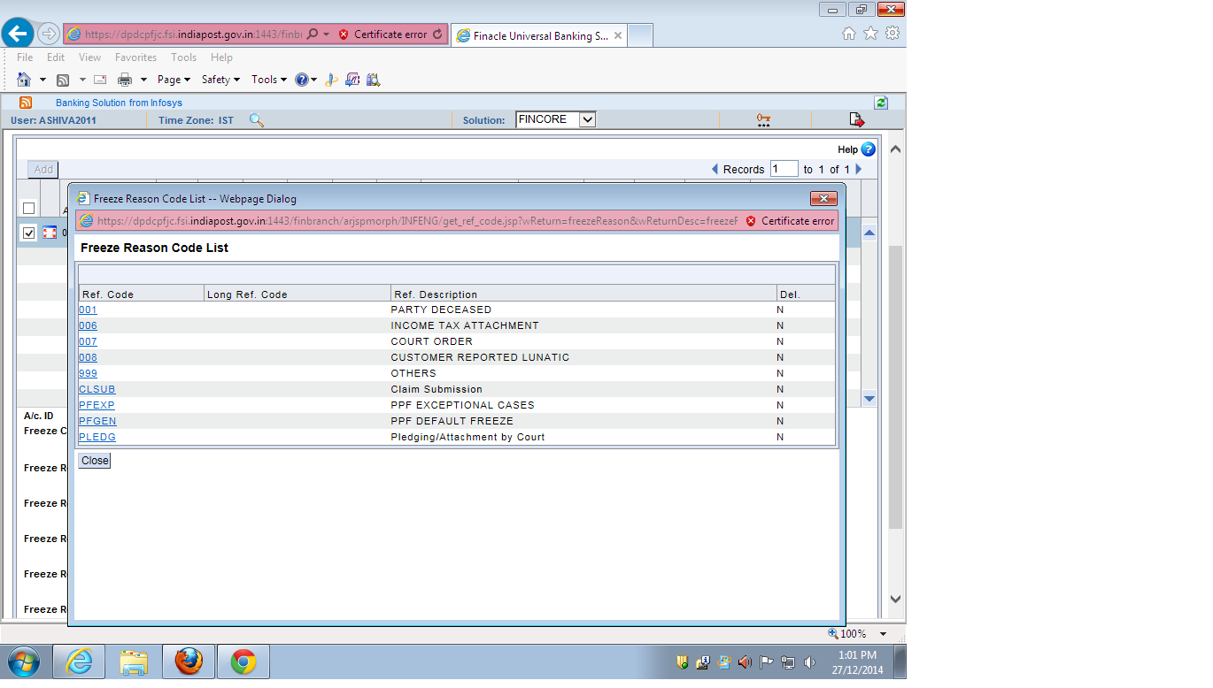 Account Maintenance Lien and Freeze in DOP Finacle - POFINACLEGUIDE