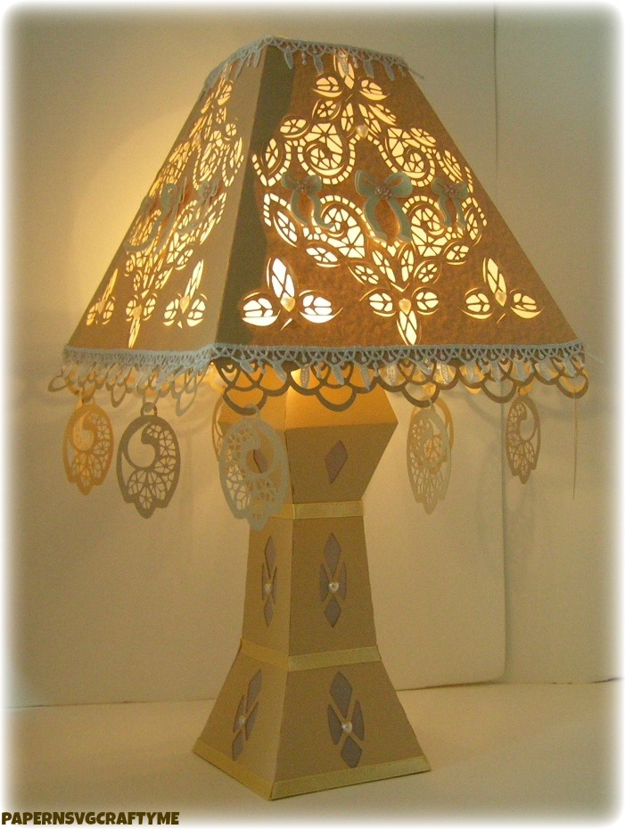 PAPER N SVG CRAFTY ME: MY LACE TABLE TOP LAMP FOR THE SVGCUTS CHALLENGE