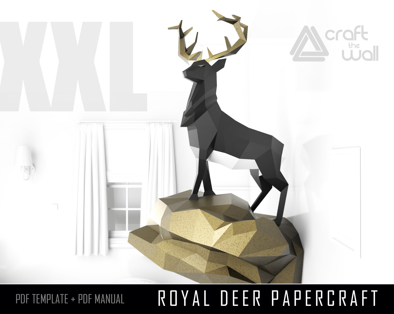 DIY Deer Papercraft PDF Template