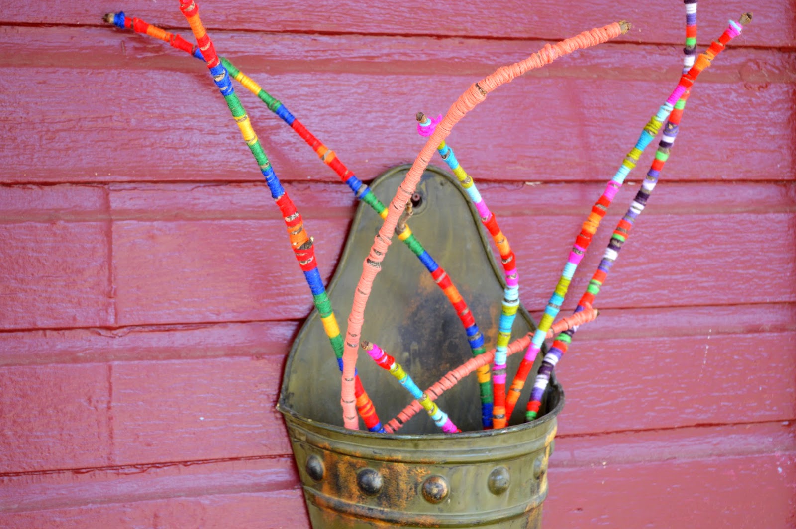 Mothering with Mindfulness : Yarn Wrapped Branches