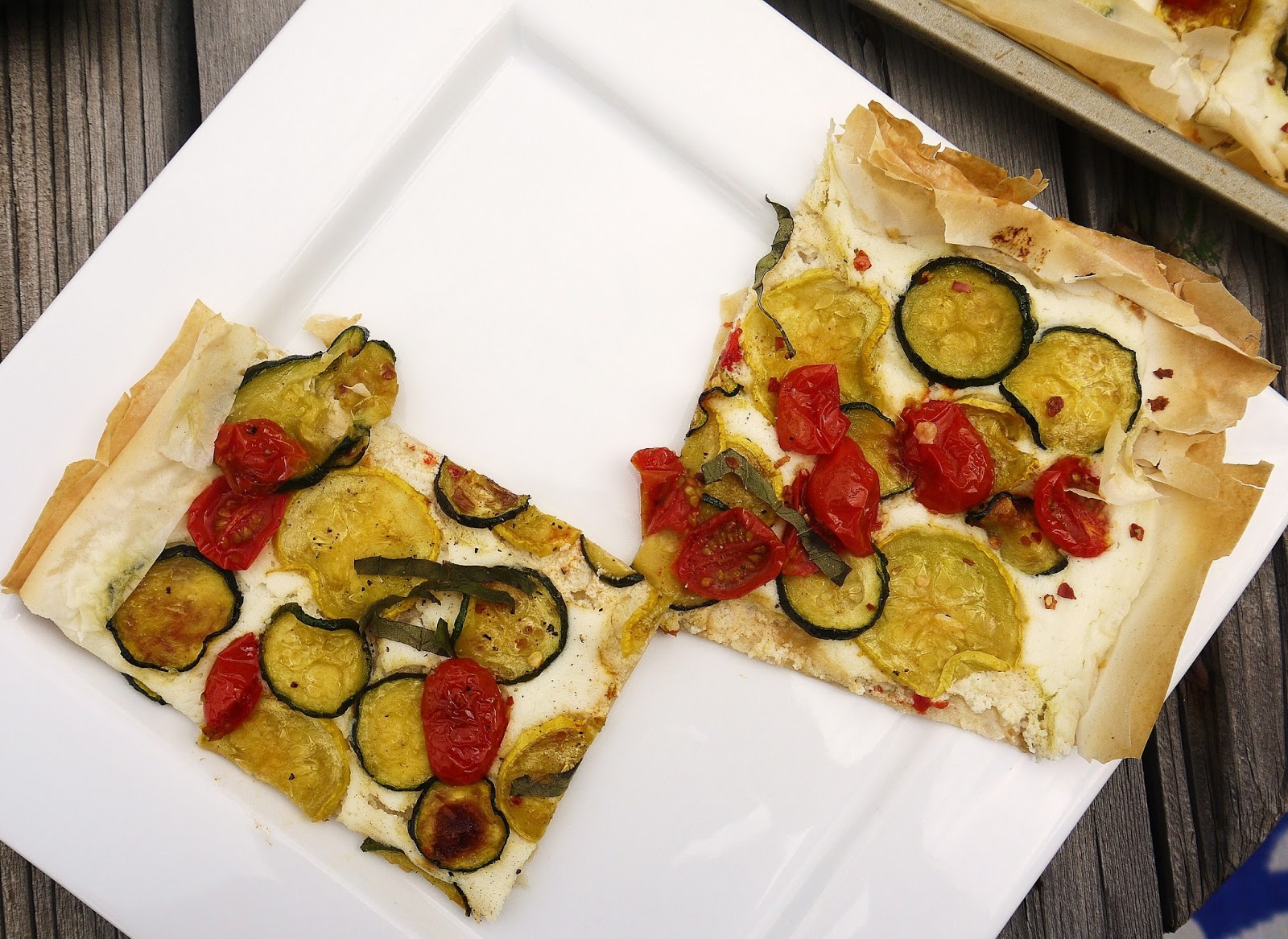 Eighty Twenty: 80(ish)--- Summer Vegetable Phyllo Pizza