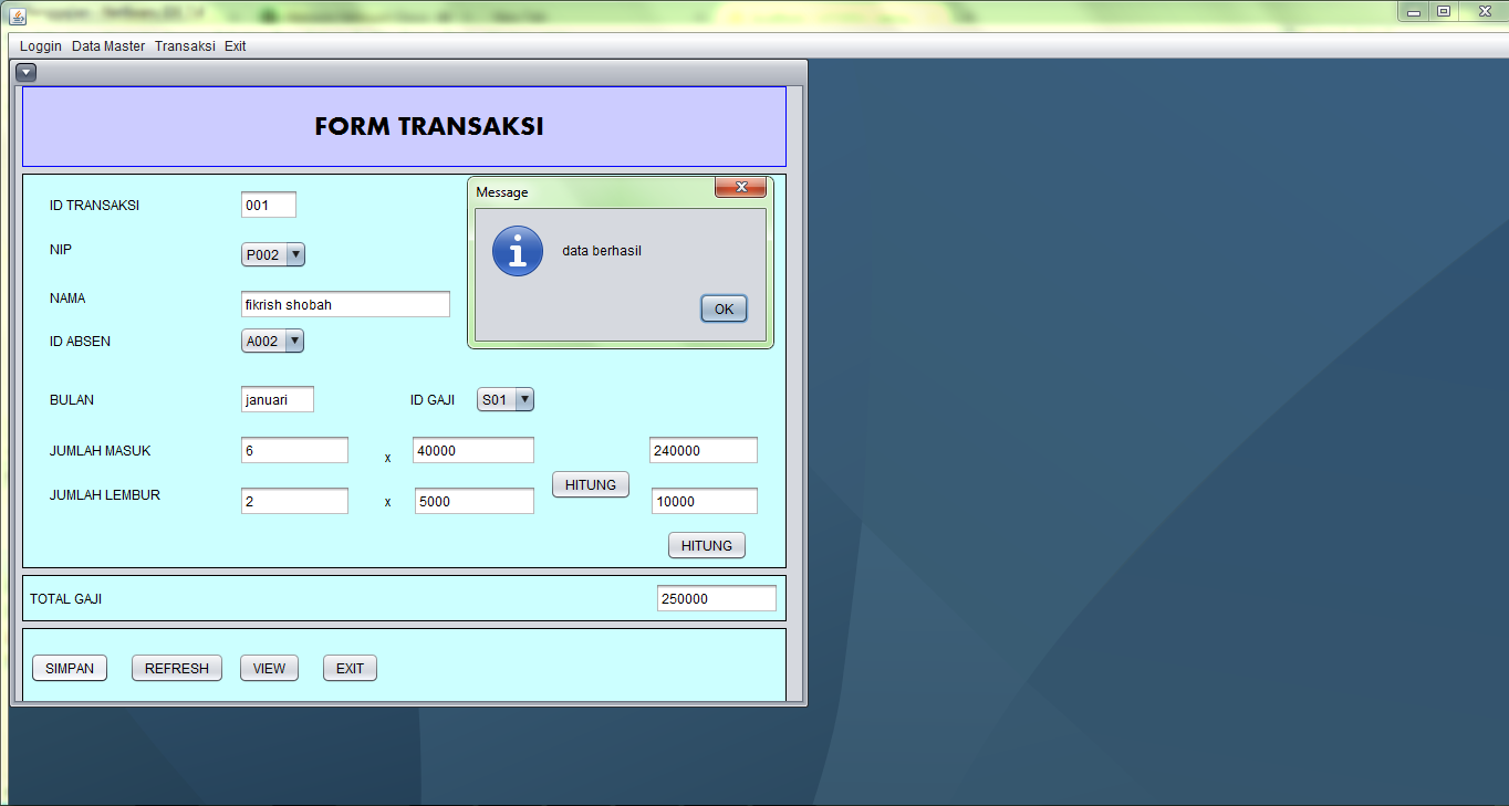 Aplikasi Penggajian Karyawan Java Netbeans - EFESCOM