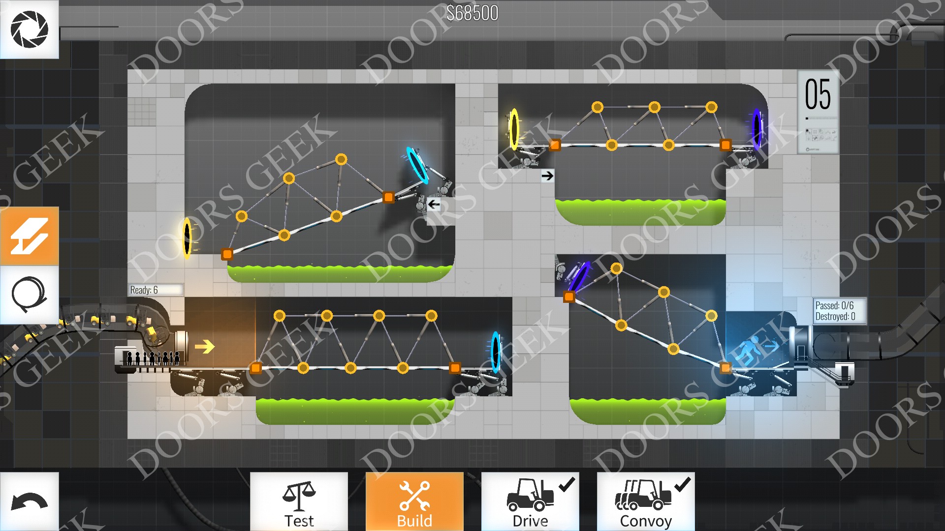 Bridge Constructor Portal Level 5 Convoy Solution ~ Doors Geek