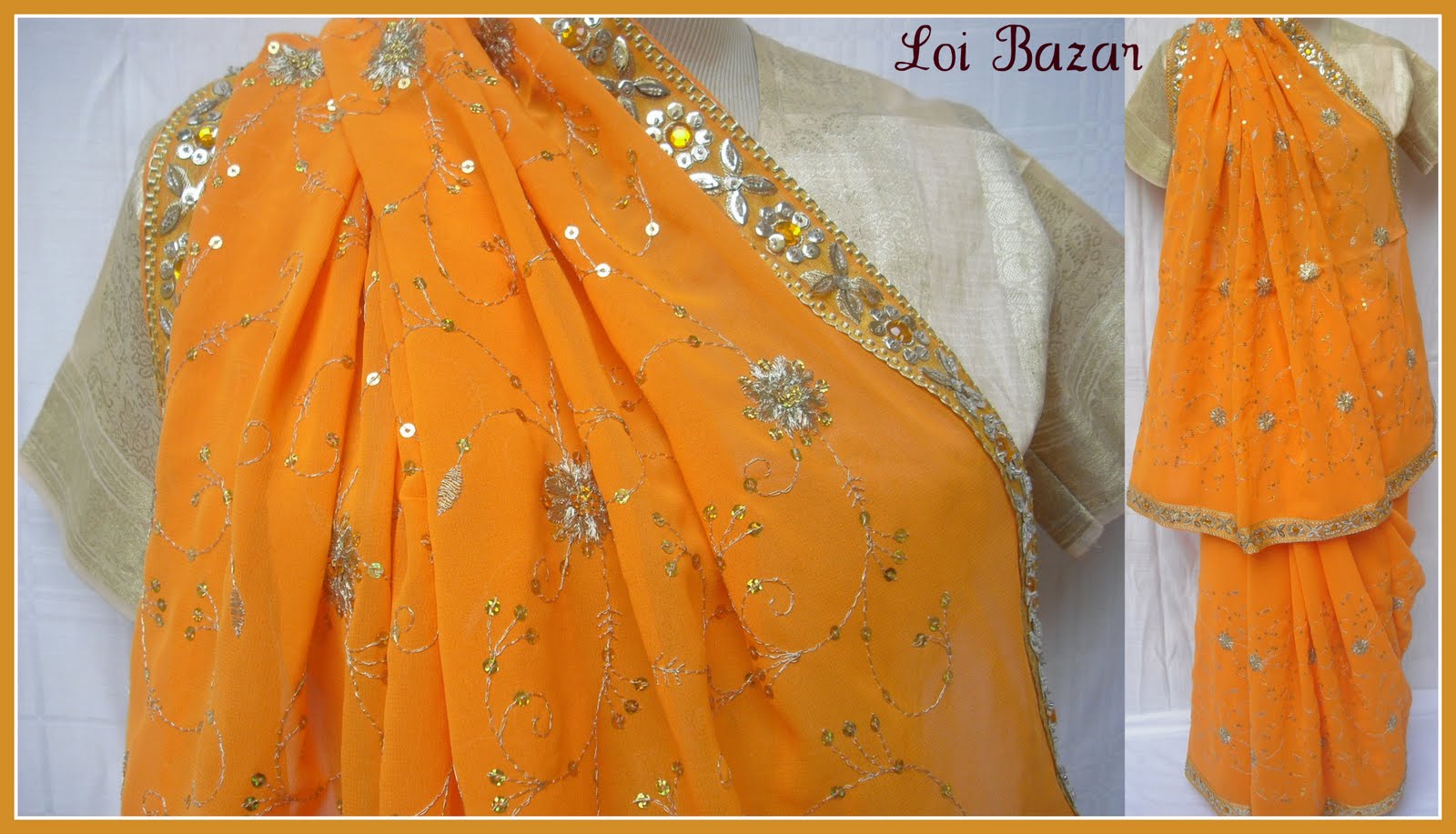 Loi Bazar GopiShop: Saree / Sari Indiano para Festas