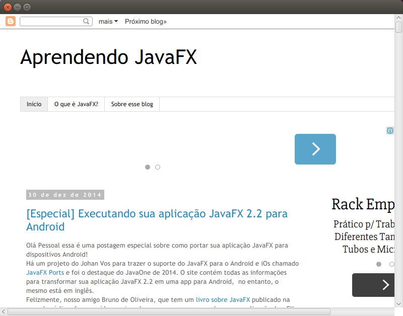 Aprendendo JavaFX: Abrindo e renderizando páginas WEB em uma aplicação ...