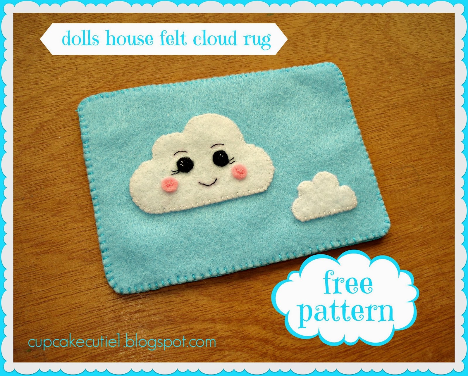 cupcake cutie: #dolls house makeover: miniature felt cloud rug {free ...