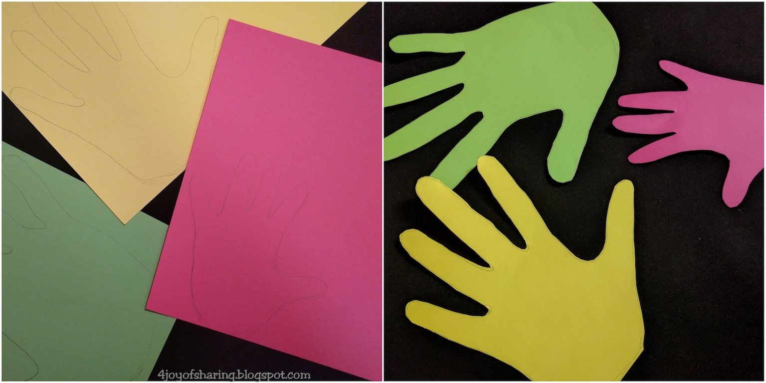 Family Handprints Peacock Puppet - The Joy of Sharing