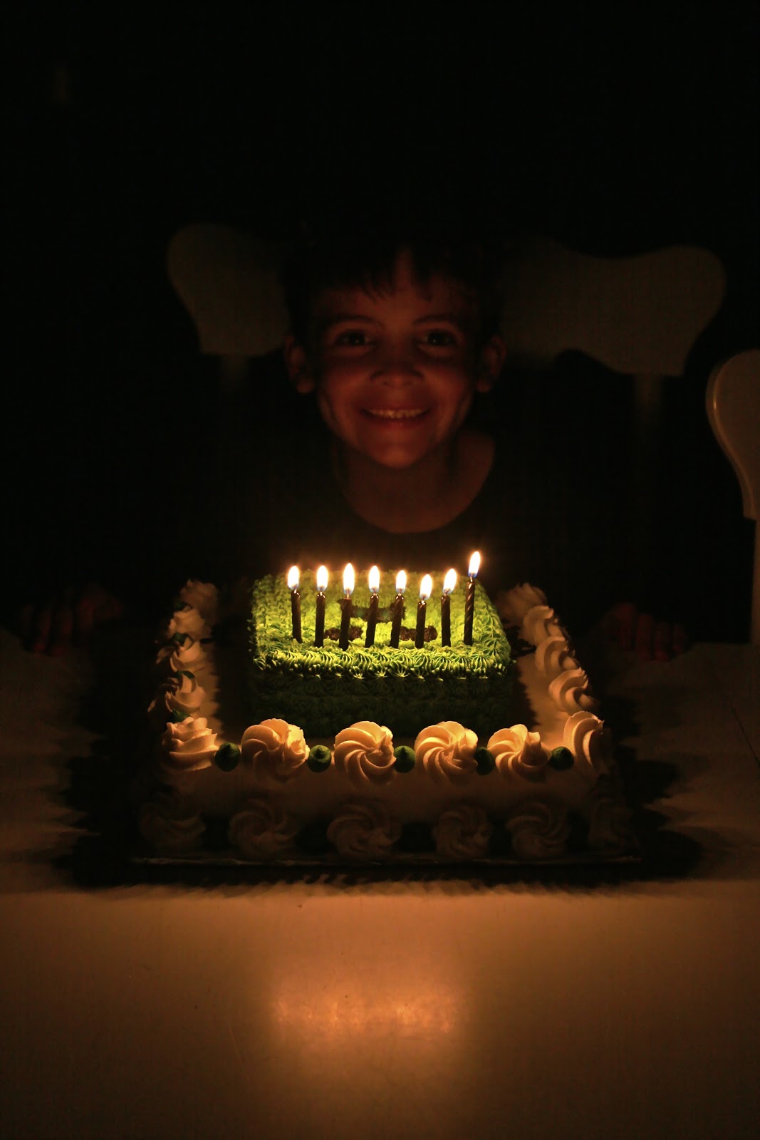 grass stains: Nick's 8th birthday 'party'