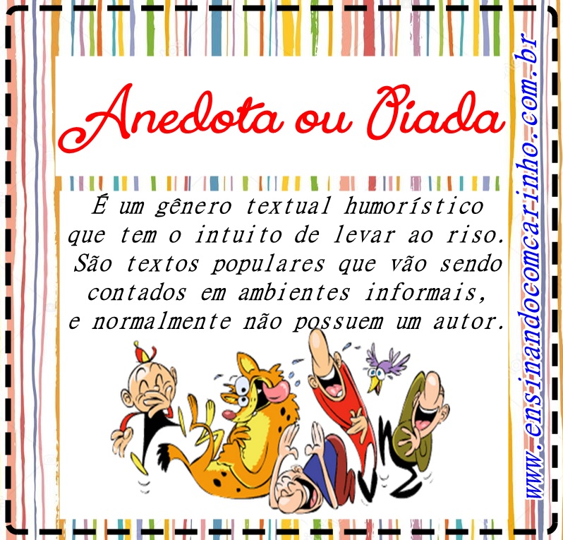 Cartazes lúdicos dos gêneros textuais com suas definições