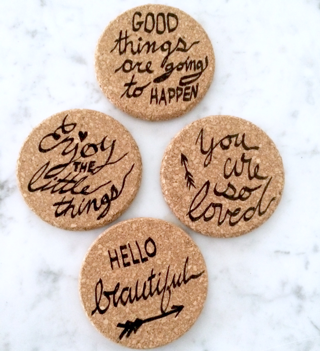 DIY Calligraphy Coasters - Hostess Gift - Harlow & Thistle