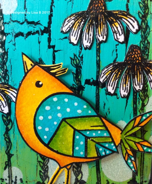 Welcome to Lisa.B.Designs : Hobby Art Funky Bird with a Splash of ...