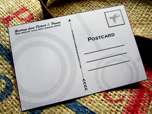 Shades Of Tangerine: Hunger Games Postcard (DIY)