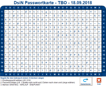 Tom's VFP Blog: Generieren einer Passwortkarte / generating a password card