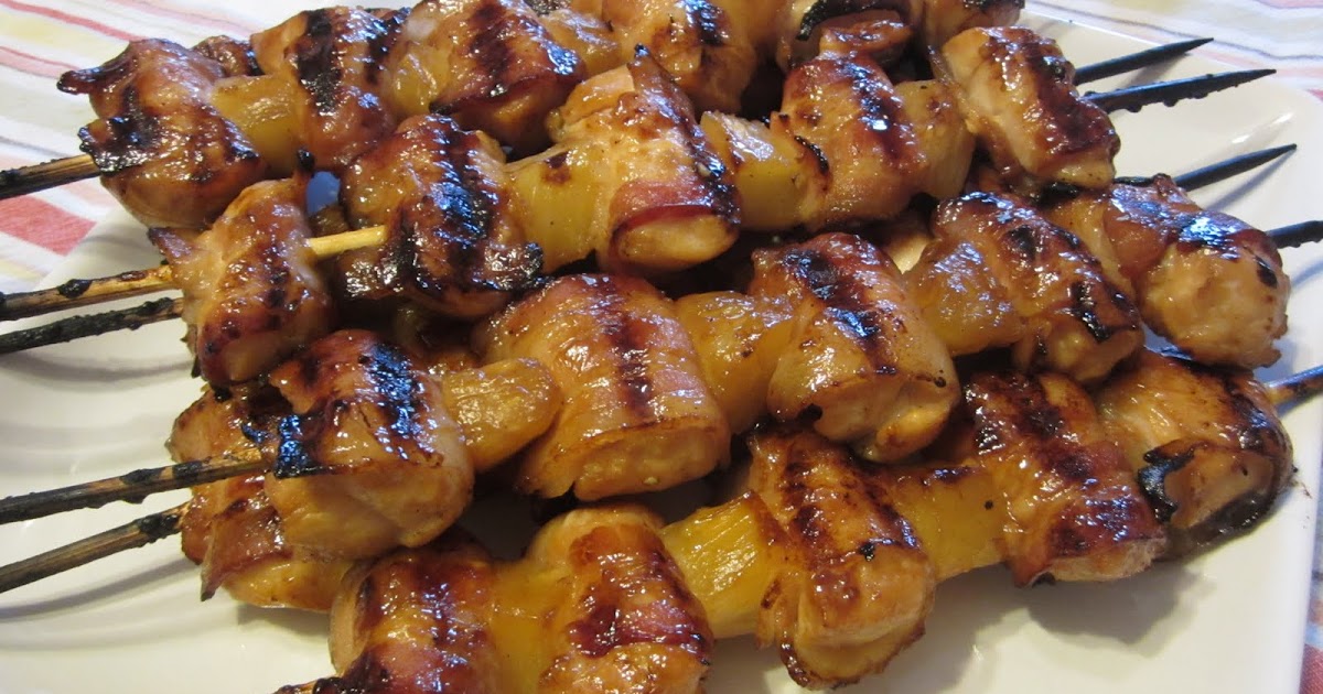 Bacon Wrapped Chicken Teriyaki Skewers