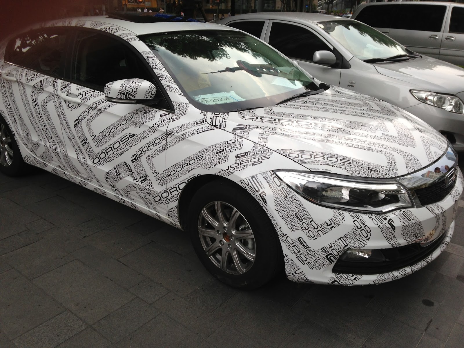 Sketchsite:Barrett: Qoros 3 sedan camouflage test car in Shanghai