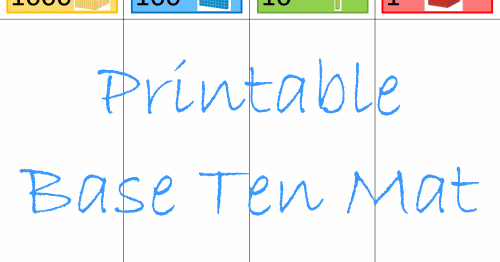 Memorizing the Moments: Free Base Ten Mat for Dollar Store Place Value ...