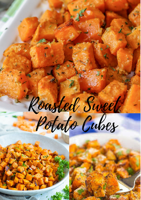 ROASTED SWEET POTATO CUBES | healty food