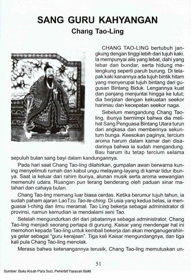 sharing: Kisah Para Suci - Chang Tao Ling - Sang Guru Kahyangan