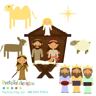 Prettiful Designs: Christmas Nativity Clip Art