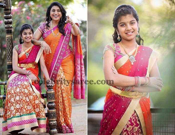 Roja and Her Daughter Half Sarees - Saree Blouse Patterns