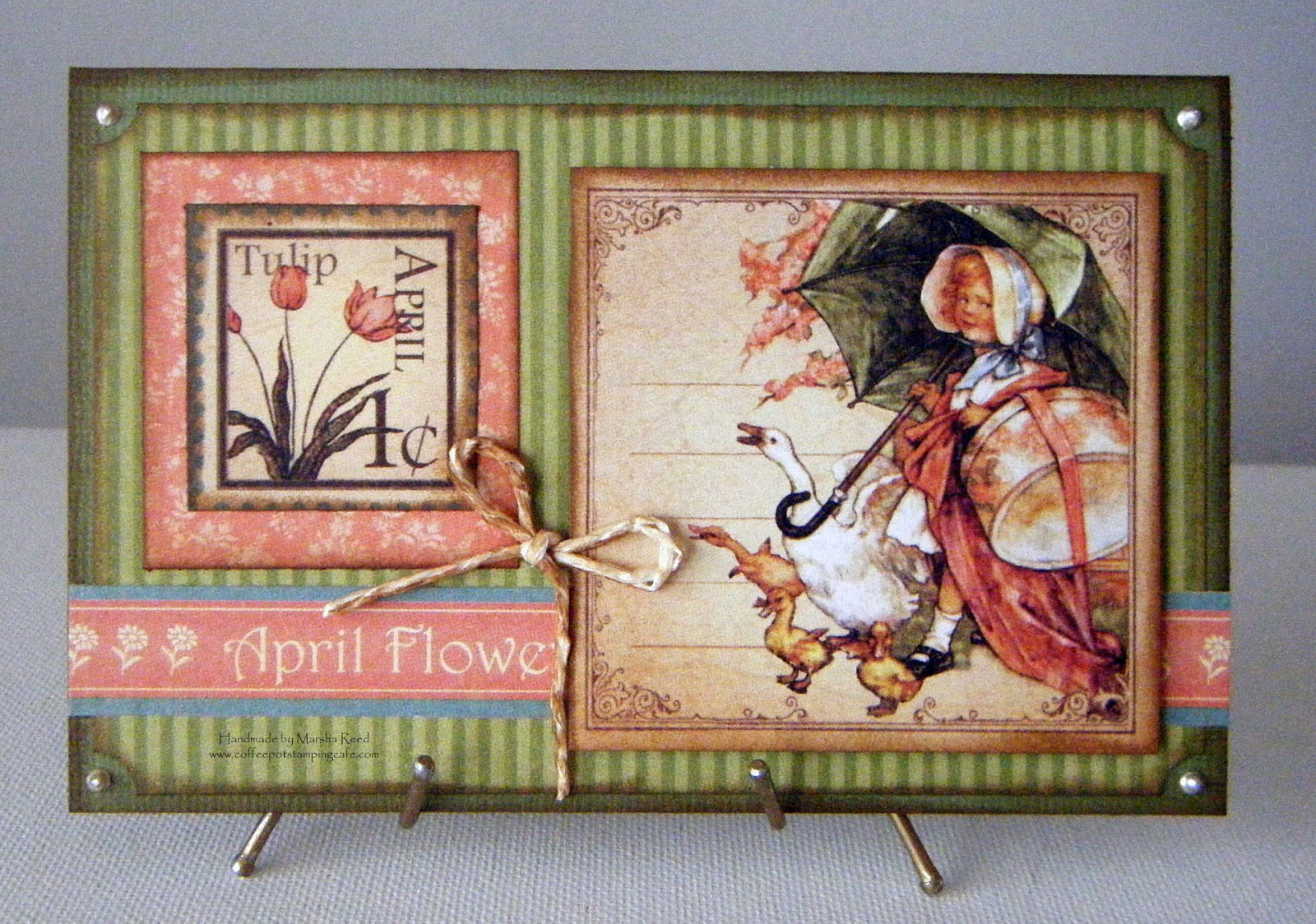 Coffee Pot Stamping Cafe: Graphic 45 April Card Three