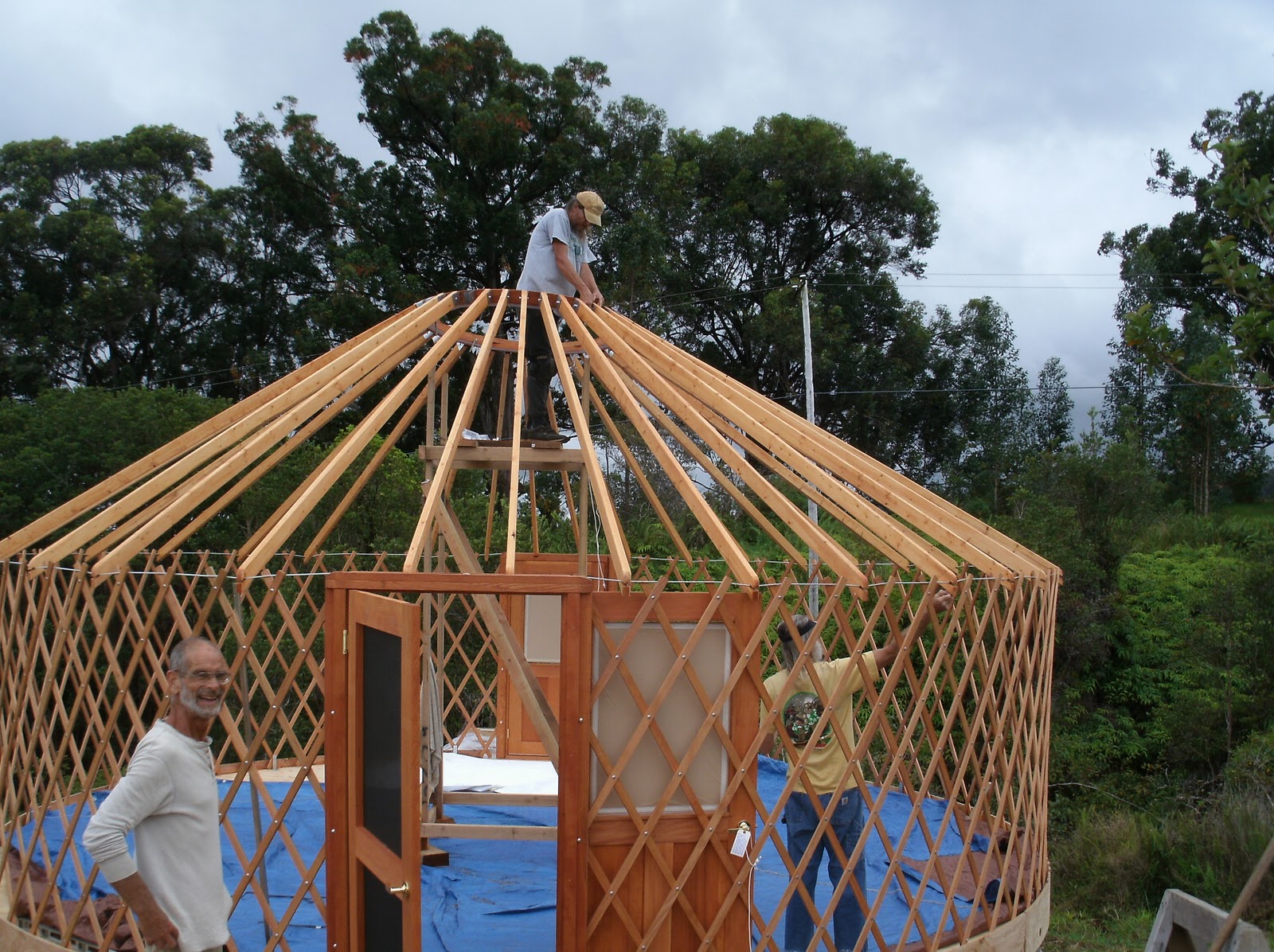 yurthawaii: Snow on the mountain, yurts down below.