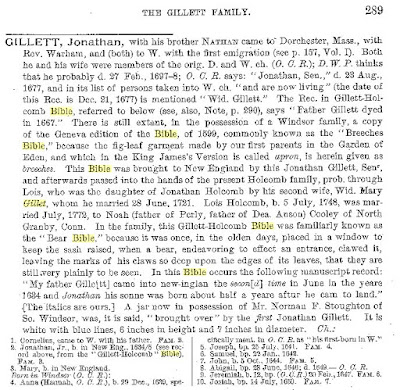 Turn the Hearts: Information about the Gillett Family Bible