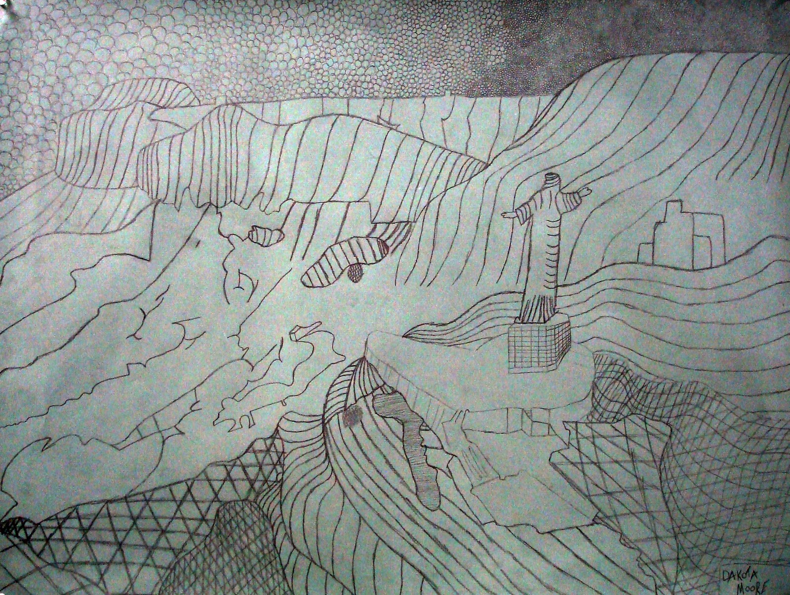 Art at OHS: Landscape Drawn with Line by My Drawing Class