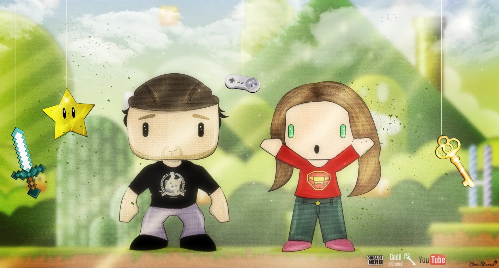 Illustrando, por: Bruno Gouvêa.: Leon e Nilce canal Coisa de Nerd