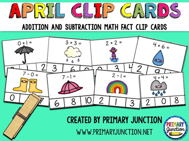 Math Fact Clip Cards: Addition and Subtraction to 10 | Primary Junction