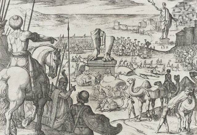 El Coloso de Rodas, fundido para obtener el preciado bronce ...