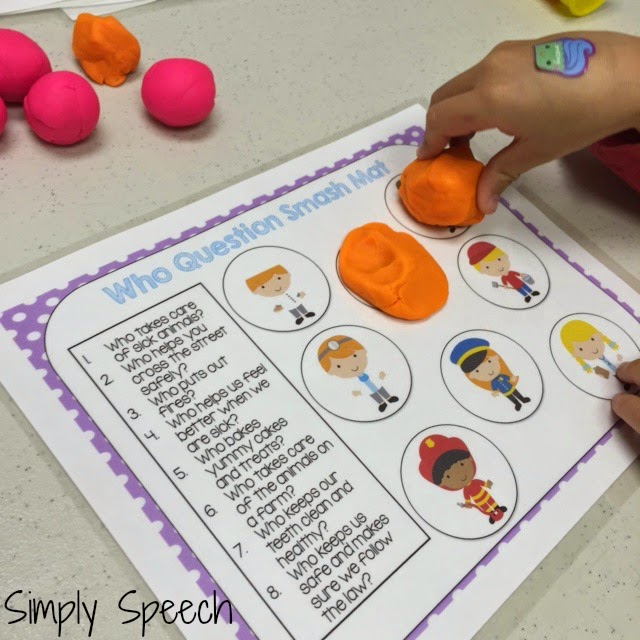 WH-Question PlayDoh Smash Mats! {Giveaway} | Simply Speech