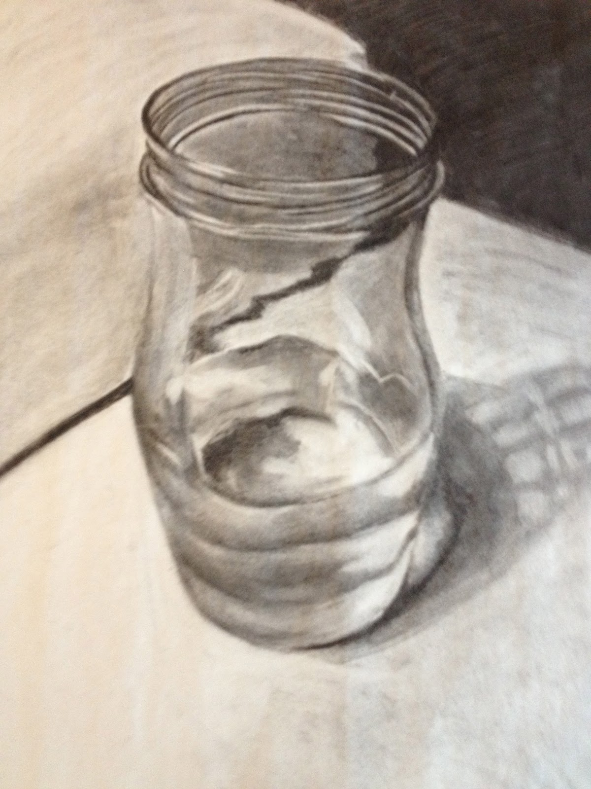 Foundations Drawing Fall '12: Glass Reflection (Homework Assignment #2)
