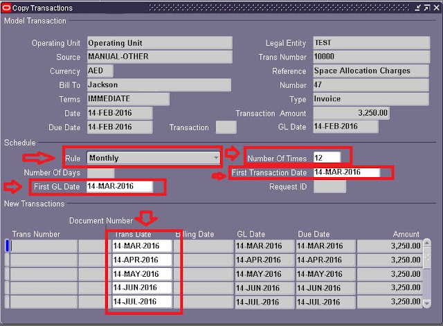 Oracle Certified Applications Specialist - Functional: Recurring invoices in oracle receivables R12