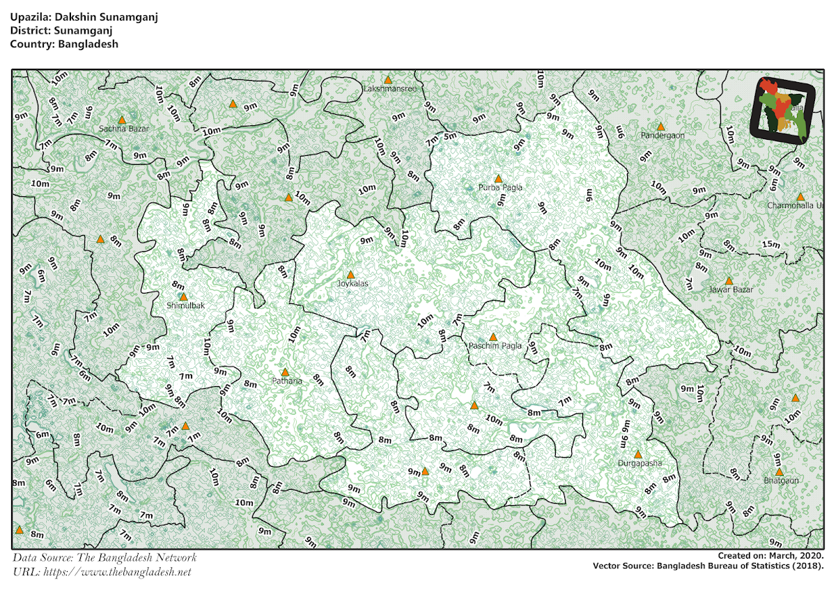 Mouza & Land Use Maps of Dakshin Sunamganj Upazila, Sunamganj ...