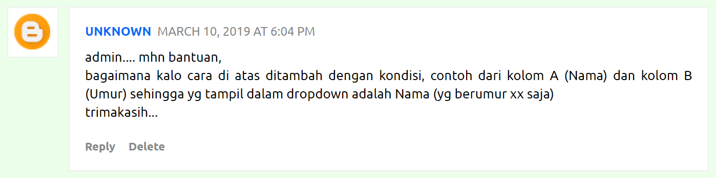 Membuat List Dinamis dengan Kriteria - ExcelManiacs Membuat List Dinamis dengan Kriteria - ExcelManiacs