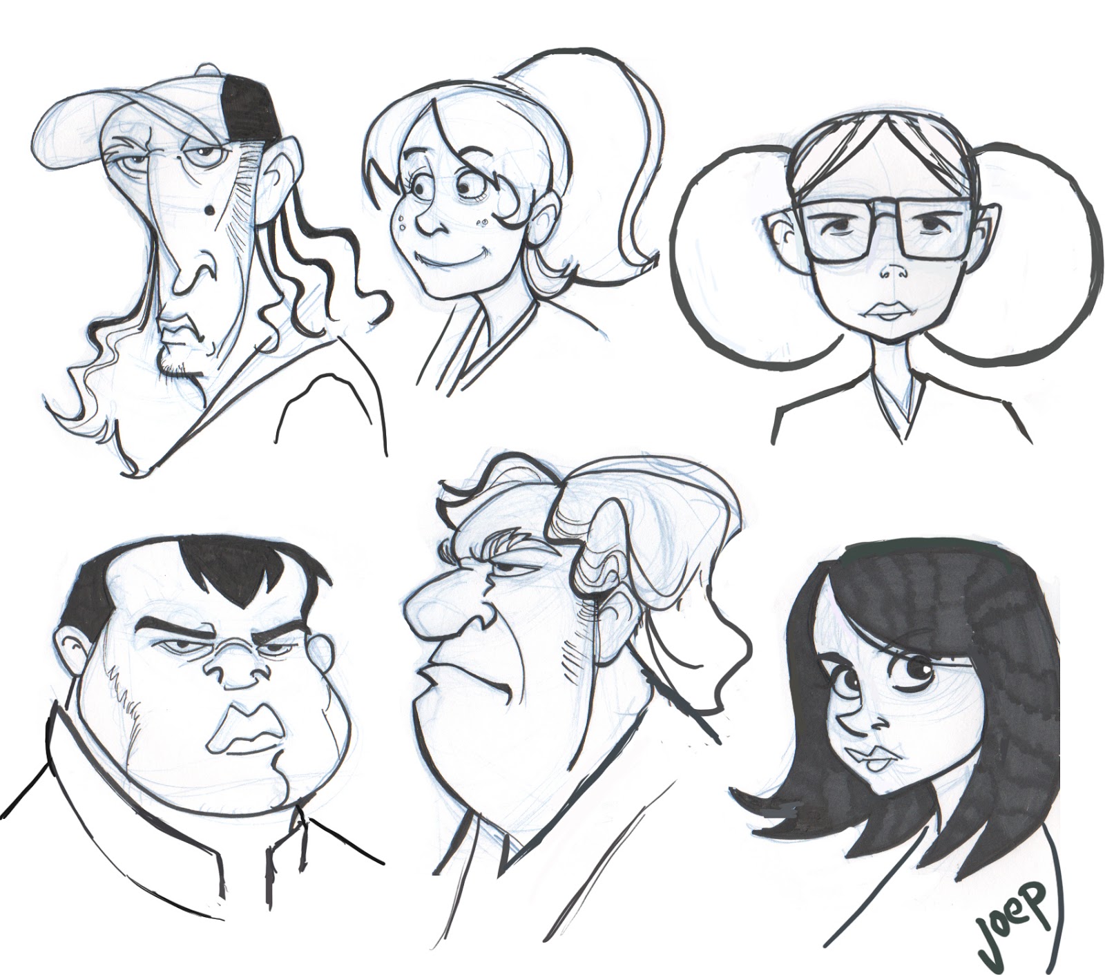 Joe Pearman Art: Cartoon faces week 5