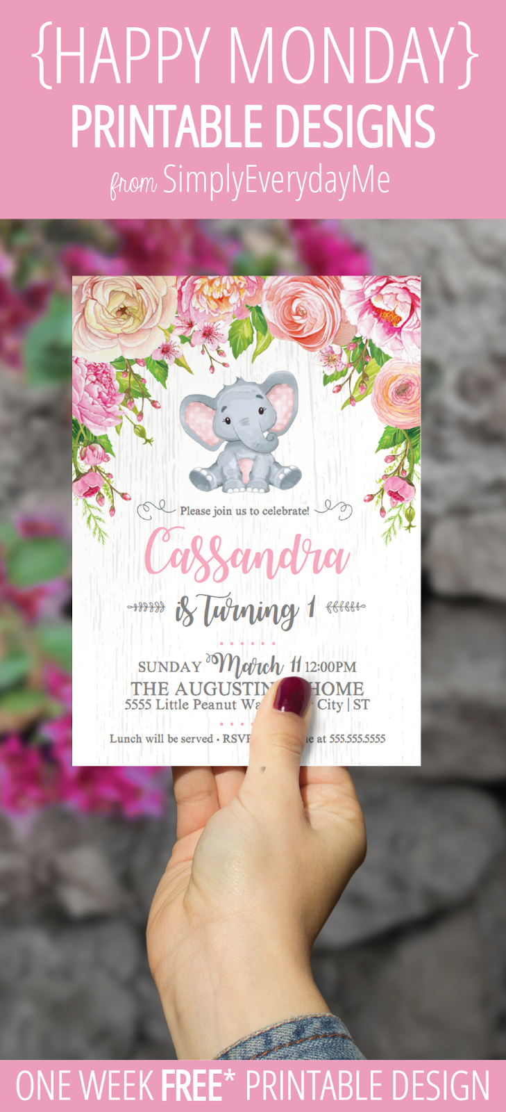 SimplyEverydayMe: {HAPPY MONDAY}... Flowers & Elephant Invitations...