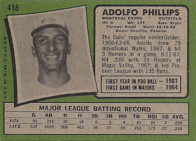 Topps 1971: no. 418 - adolfo phillips